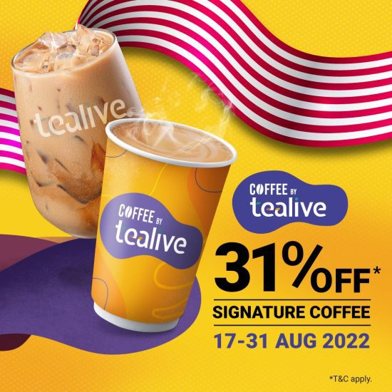 Celebrate Merdeka With 31% Off Tealive’s Signature Coffee!