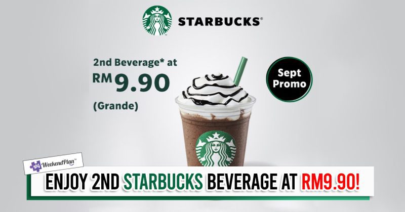 Enjoy 2nd Starbucks Beverage At RM9.90!
