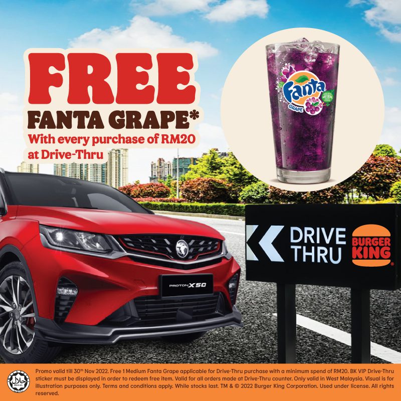 Free Fanta Grape at Burger King Drive Thru