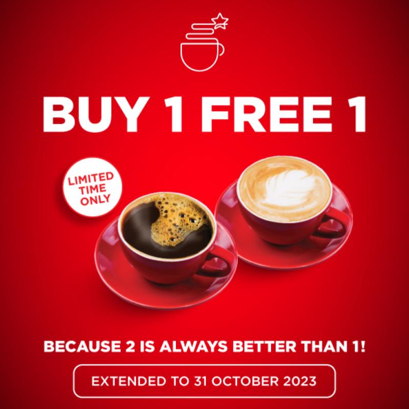 Purchase 1 Americano or Latte at TGV, Get 1 Free